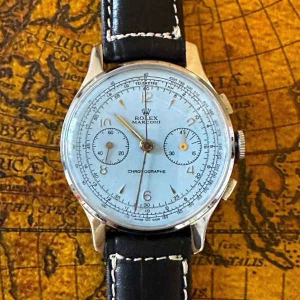 Stunning Rare Vintage Rolex Chronograph Marconi Manual Sky Blue ...