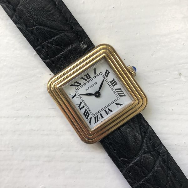 [WTS] Vintage Sandoz Stepped Case Tank - 14k Manual Wind Roman Dial ...
