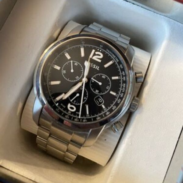 Fossil Swiss Made Quartz FSW7000 Watch, Chronograph, Stainless Steel ...