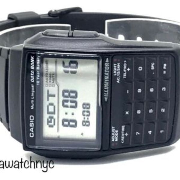 Casio DBC32-1A, 25-Page Databank Watch, Calculator, Resin Band, 10 Year ...