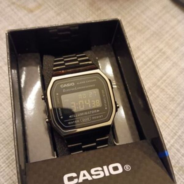 Casio A168 Gun Metal Grey "Stealth" Inverted LCD - Boxed And Awesome + Ae1200mod | WatchCharts ...