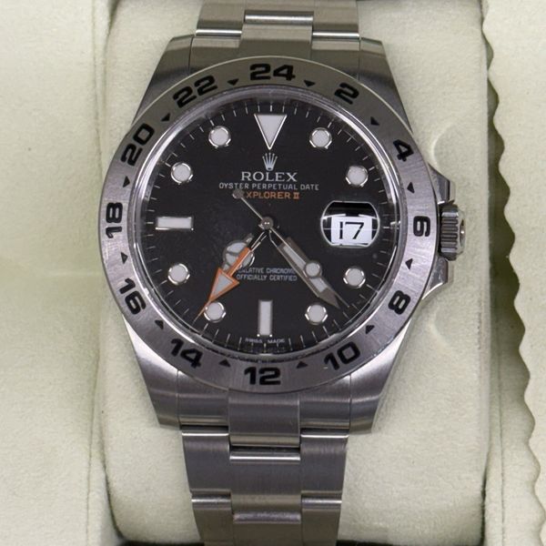 Rolex Explorer II 42mm Stainless Box Papers COA Receipt Black Dial ...