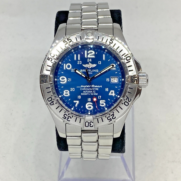 Breitling Superocean Divers Watch Blue Dial Stainless Steel A17360 Box ...