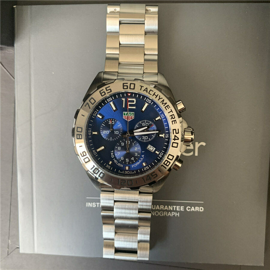 TAG HEUER Formula 1 Blue Sunray Dial Chronograph Men's Watch CAZ101K ...