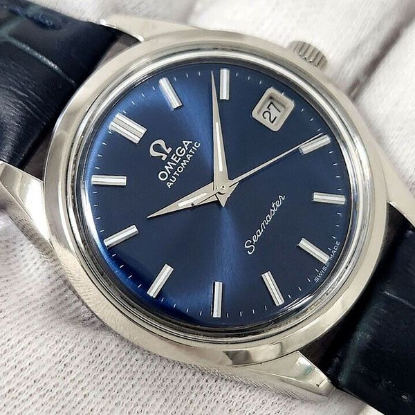 OMEGA SEAMASTER AUTOMATIC DATE 166010 CAL565 BLUE DIAL MEN'S WATCH ...