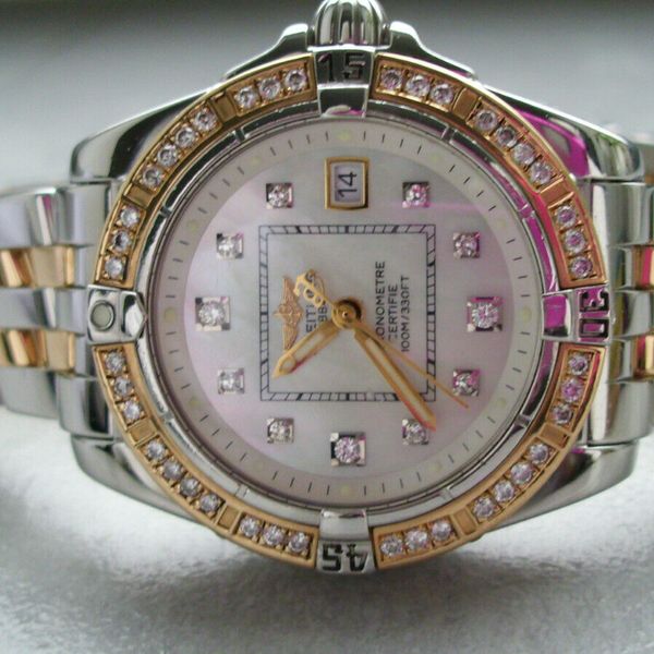 Breitling Lady Cockpit Mod.D 71356 Stahl - Gold Diamantziffernblatt und ...