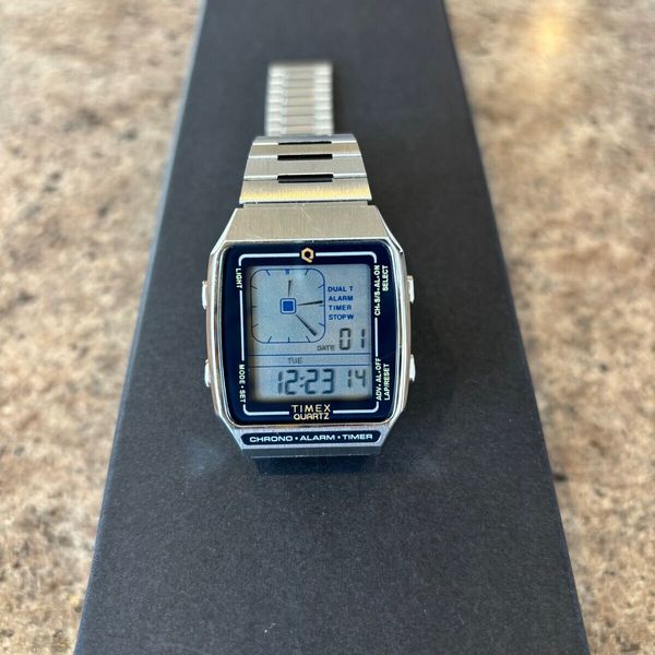 TIMEX Q REISSUE DIGITAL LCA WATCH STAINLESS STEEL/BLACK | WatchCharts ...