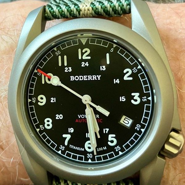 [$75 USD] FS: Boderry Voyager Titanium Automatic Field Watch Black Dial ...