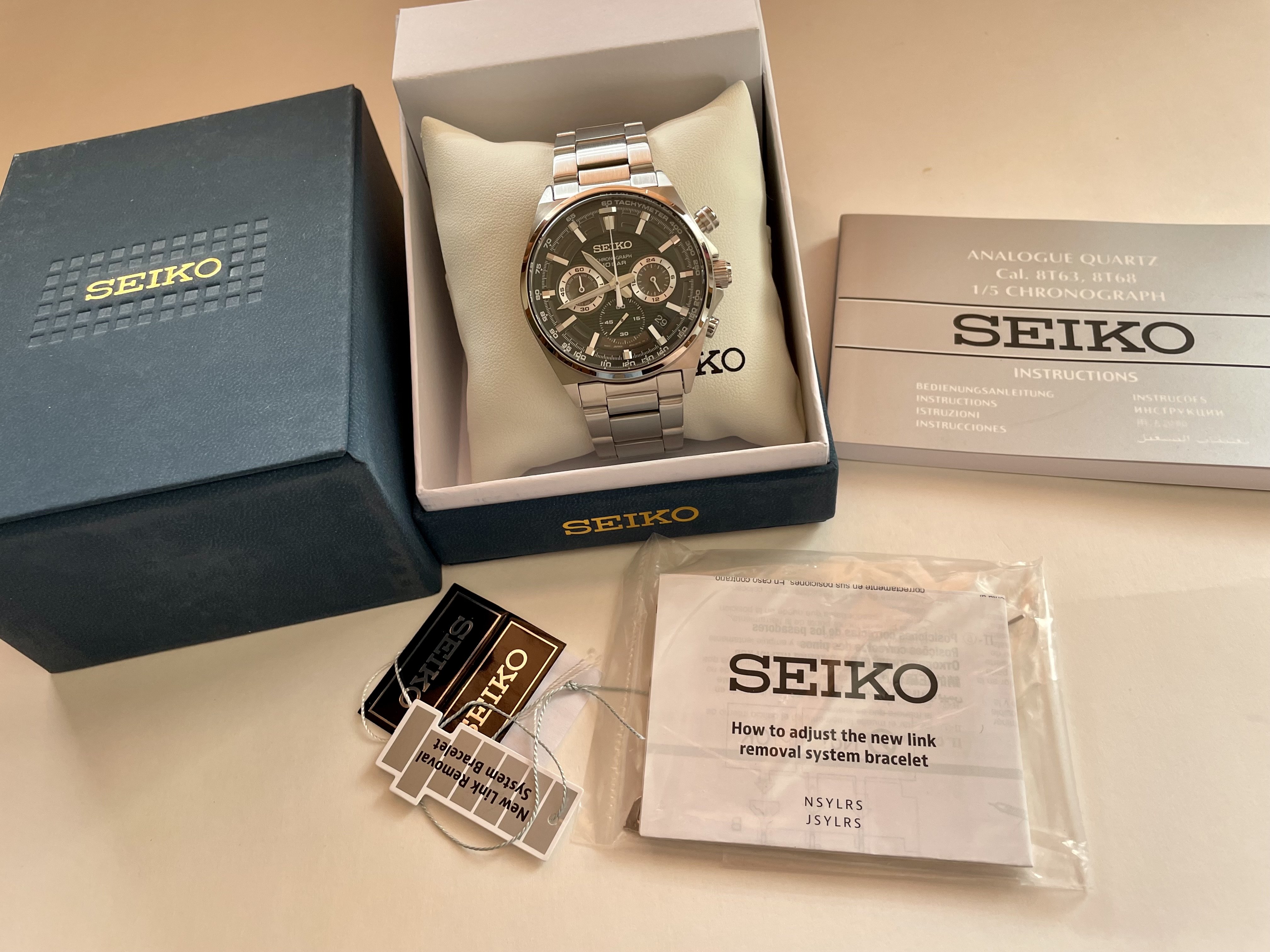 [$125 USD] Seiko SSB405 Quartz Chronograph - Green Dial | WatchCharts