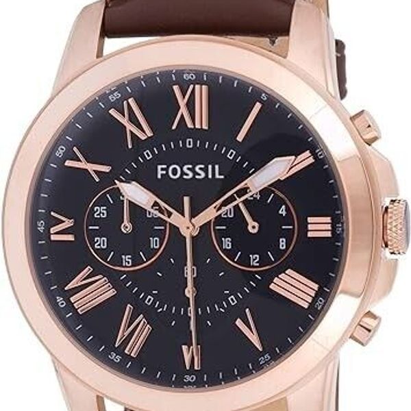 Fossil Men's Grant Quartz Stainless Steel and Leather Chronograph Watch ...