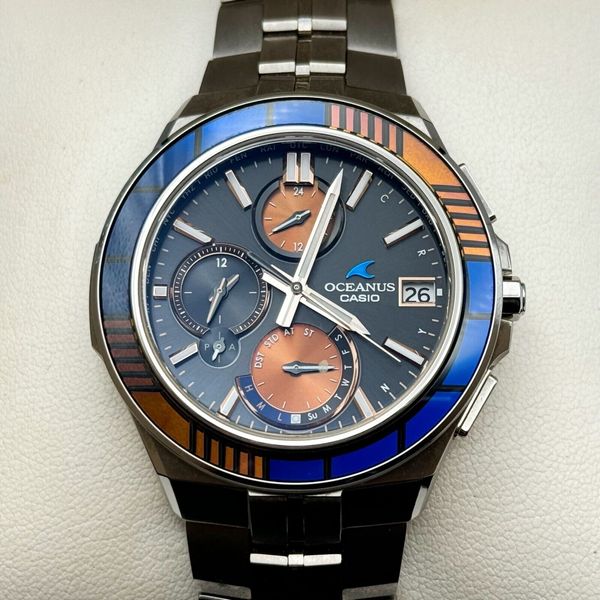 Near Mint CASIO OCEANUS Manta S5000 Edo Kiriko OCW-S5000D-1AJF Men's ...
