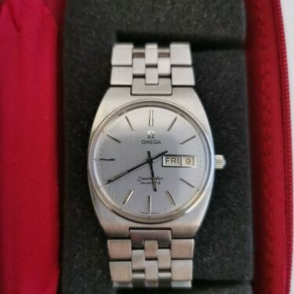 VINTAGE OMEGA SEAMASTER DAY/DATE QUARTZ STAINLESS STEEL WATCH CAL 1345 ...