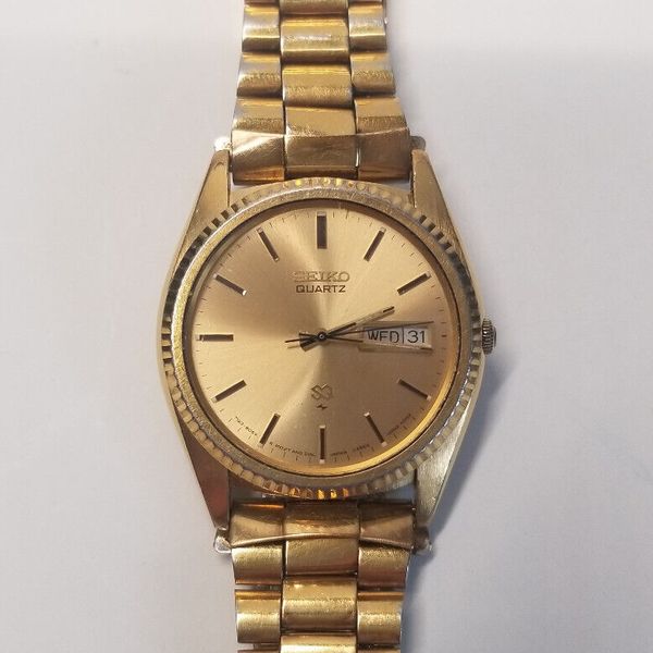 Vintage Seiko Quartz Watch SQ 7123-805X (8059 G1) Day/Date Gold Tone Running | WatchCharts ...