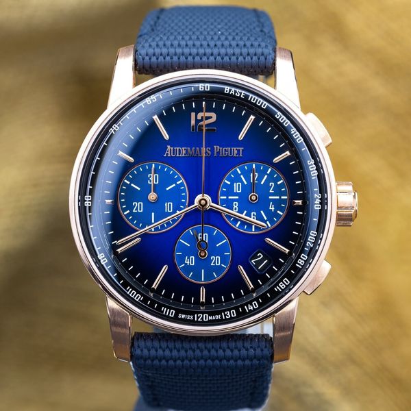 Audemars Piguet Code 11.59 Chronograph 41mm Rose Gold Smoked Blue ...