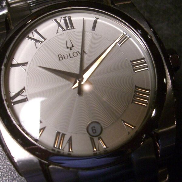 BULOVA C865133 MENS WATCH , DATE , WATER RESISTANT , STAINLESS STEEL ...