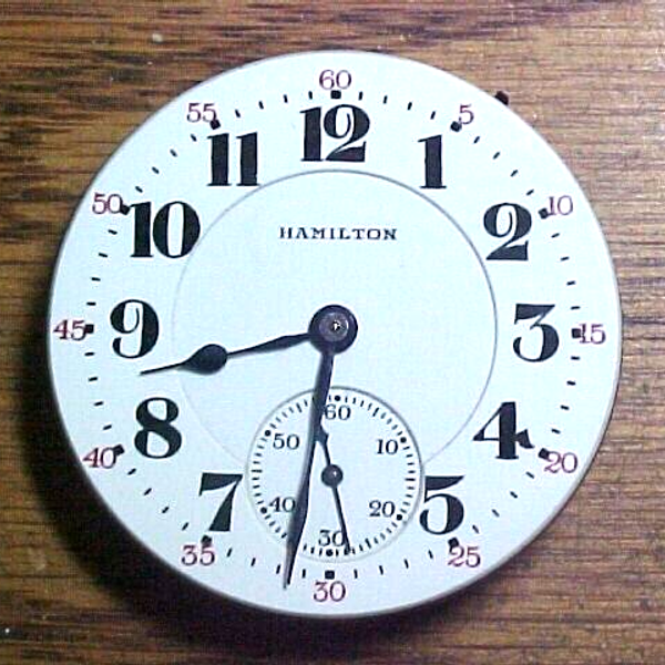 Hamilton 16S 21J 992 Second Model Open Face Lever Set Nickel Movement ...