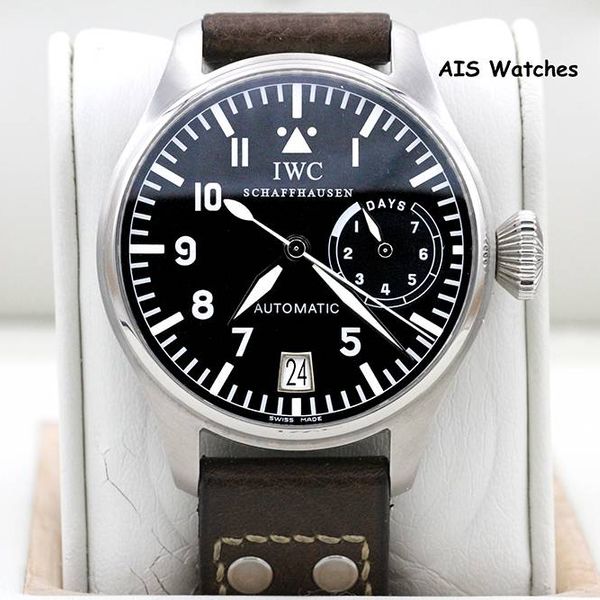 FSOT: IWC Schaffhausen IW500201 Big Pilot 46MM 7 Days Black Dial SS B&P ...