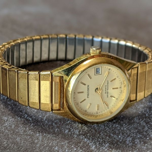 Precision by Gruen Women's Gold Tone Watch With Date Indicator G2 ...