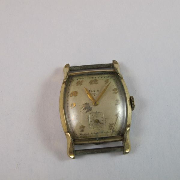 ELGIN MENS GRADE 554 VINTAGE MILITARY CALIBER ROY CASED WATCH no ...