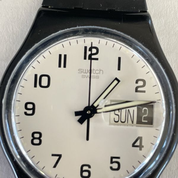 Swatch AG 1999 Very Good Condition - Once Again Black with White Face ...