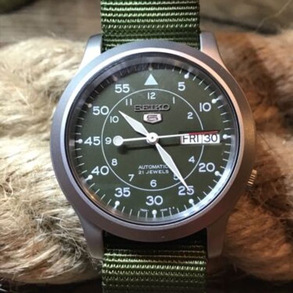 Seiko 5 Military Automatic SNK805K2 Men's Watch Zuludiver Strap Field ...