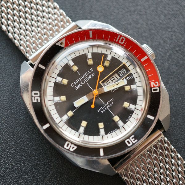 FS: Caravelle set-o-matic dual-day 333 feet diver | WatchCharts Marketplace