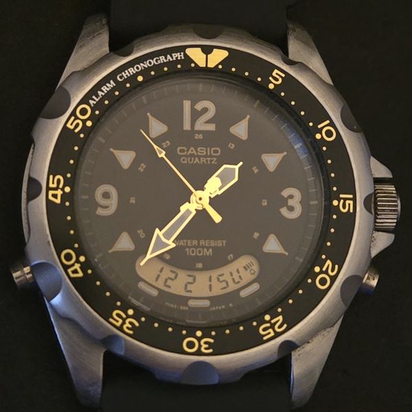 Men's Vintage 1990'S Casio Quartz / Analog Watch(The Arnie Smiley)FREE ...