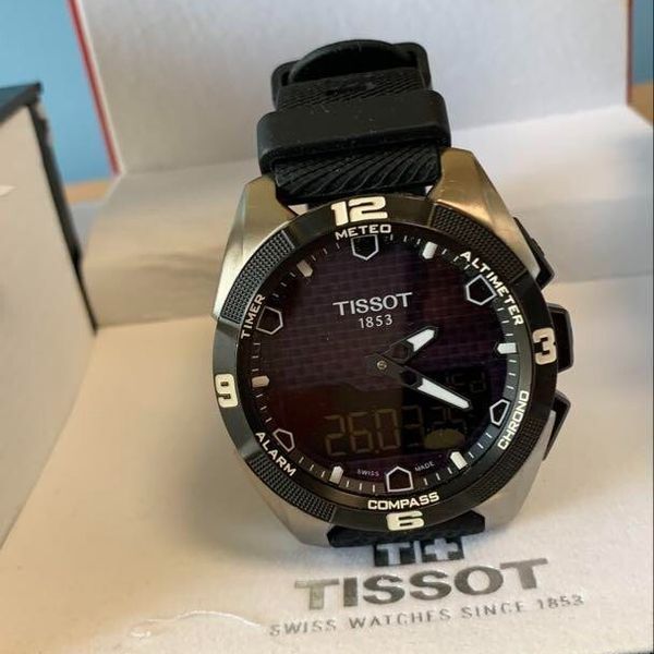 TISSOT T Touch Solar Black Watch Compass Function Non Original Band ...