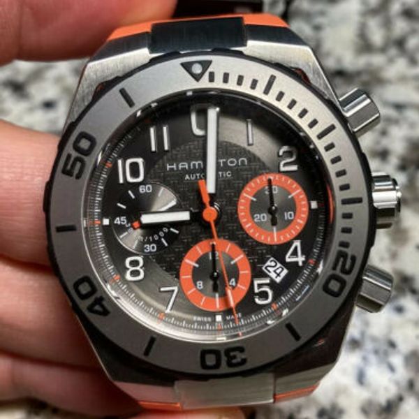 Hamilton Khaki Sub Zero Automatic Chronograph Rubber Mens Watch H787160 ...