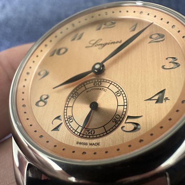 Longines master collection brushed salmon dial / small sec / 38.5mm ...