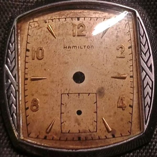 ANTIQUE HAMILTON 1930'S MENS WRISTWATCH â FACE WITH CASE AND GLASS NO ...