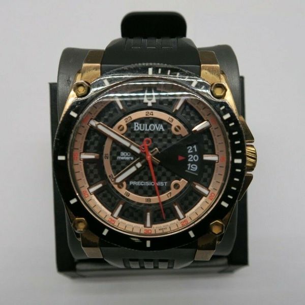 Bulova Precisionist Analog Chronograph Black 30 ATM 54MM Case Watch ...