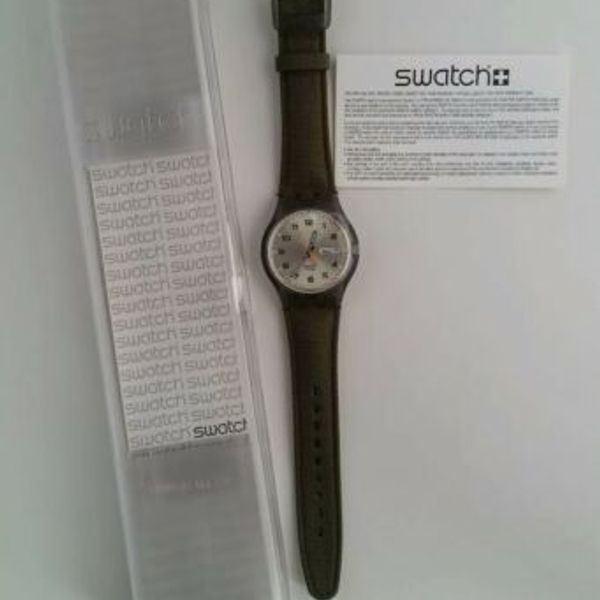 Swatch Watch SR626SW 618 Military Olive Drab Green Swiss Made NIB ...