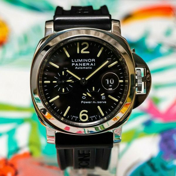 Panerai 90 Luminor 1950 PAM 90 Black Dial Power Reserve PAM 00090 44mm ...