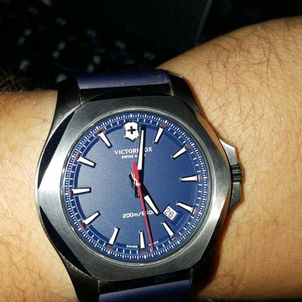 FSOT Victorinox INOX blue dial on blue rubber full kit . | WatchCharts ...