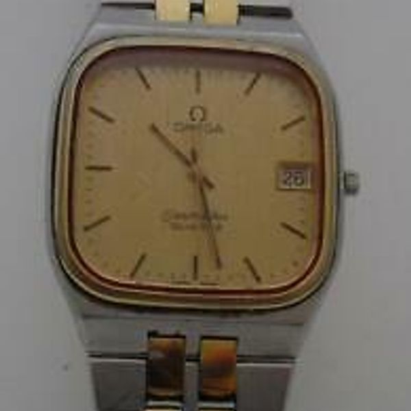 Vintage Bi Metal OMEGA Seamaster Cal 1337 Date Quartz Watch - Working ...