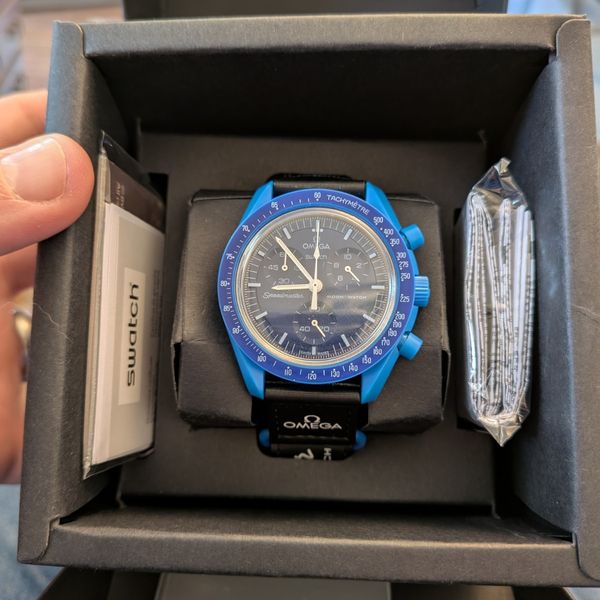 Swatch X Omega Neptune Moon watch | WatchCharts Marketplace