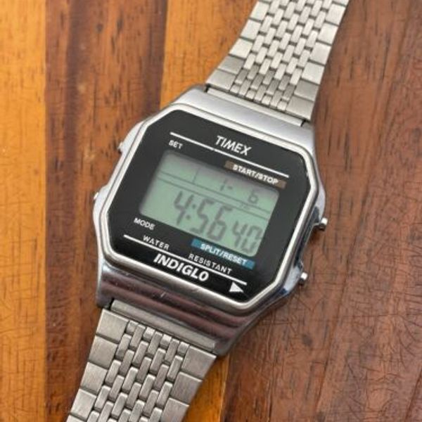 Timex Indiglo Digital Watch Metal Band 35mm New Battery | WatchCharts ...