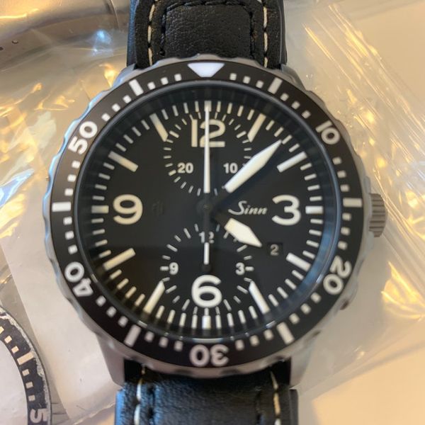 Sinn 757 Automatic Chronograph Tegimented SS Black Dial. Serviced by ...