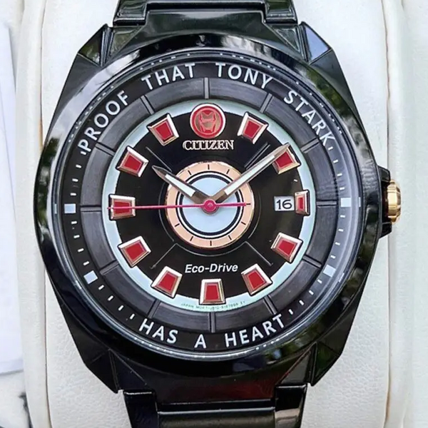 Citizen Marvel Iron Man Tony Stark Eco-Drive Black Dial Men's Watch ...