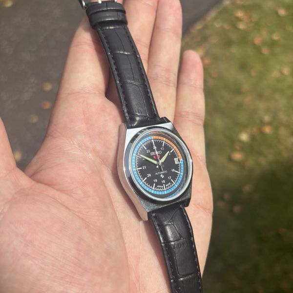 Original Vintage Seiko 5 Sports Black Racing Dial 6319 Automatic ...