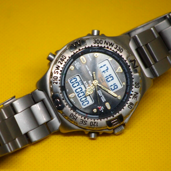 Elgin Military AIR FORCE Aviation Triple Time TITANIUM Chronograph ...