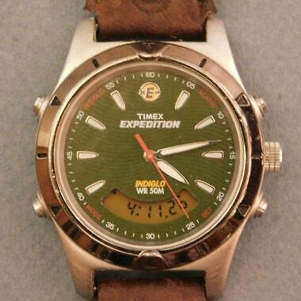 Working Timex Expedition Indiglo WR 50m Chronograph Dual Display 24hr Tra25 | WatchCharts ...
