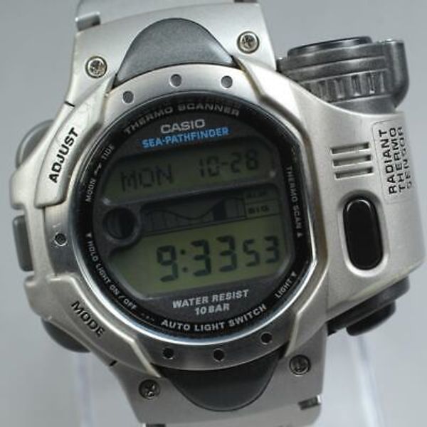 New Battery Vintage Casio SPF-10 Sea Pathfinder Thermo Scanner Men's ...