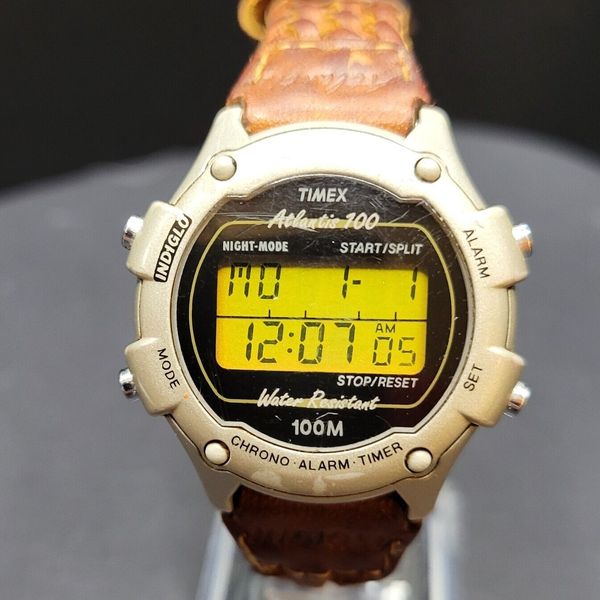 Vintage Timex Atlantis 100 Digital Watch with Timer and Alarm 100m New ...