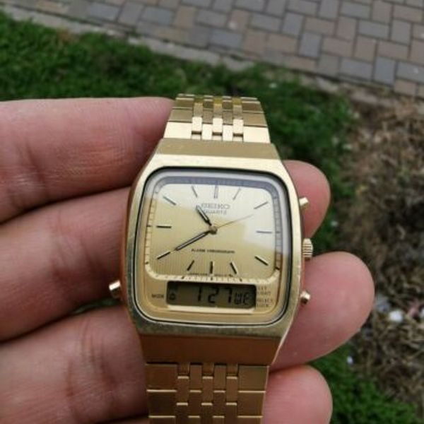 Seiko H461-500A Ana Digi Gold Color watch Breitling Pluton movement | WatchCharts Marketplace