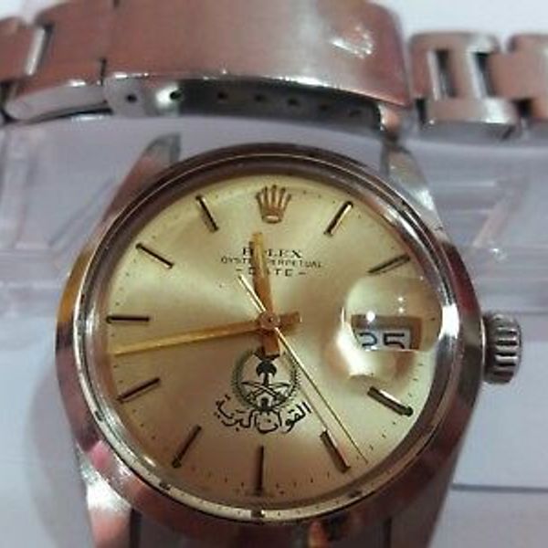 Vintage 60's Rolex Date 1500 With Saudi Arabian Military Logo Dial With ...