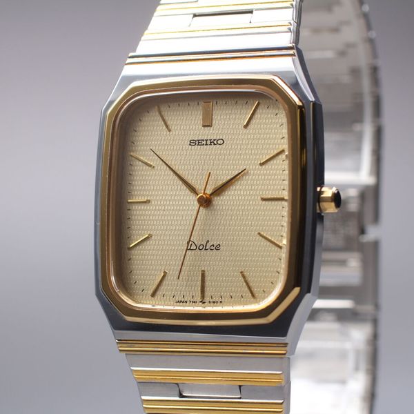 [Near MINT] SEIKO Dolce 7741-5130 Gold Quartz Men's Tungsten Watch From JAPAN | WatchCharts ...