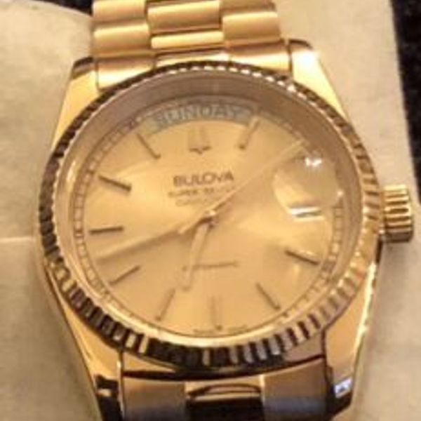 Bulova’s Super Seville PRESIDENT Dial/Bezel FULL GOLD plated DAY/DATE ...
