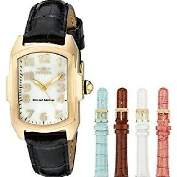 Invicta Vintage Lupah MOP Dial Interchangeable Leather Ladies Watch ...